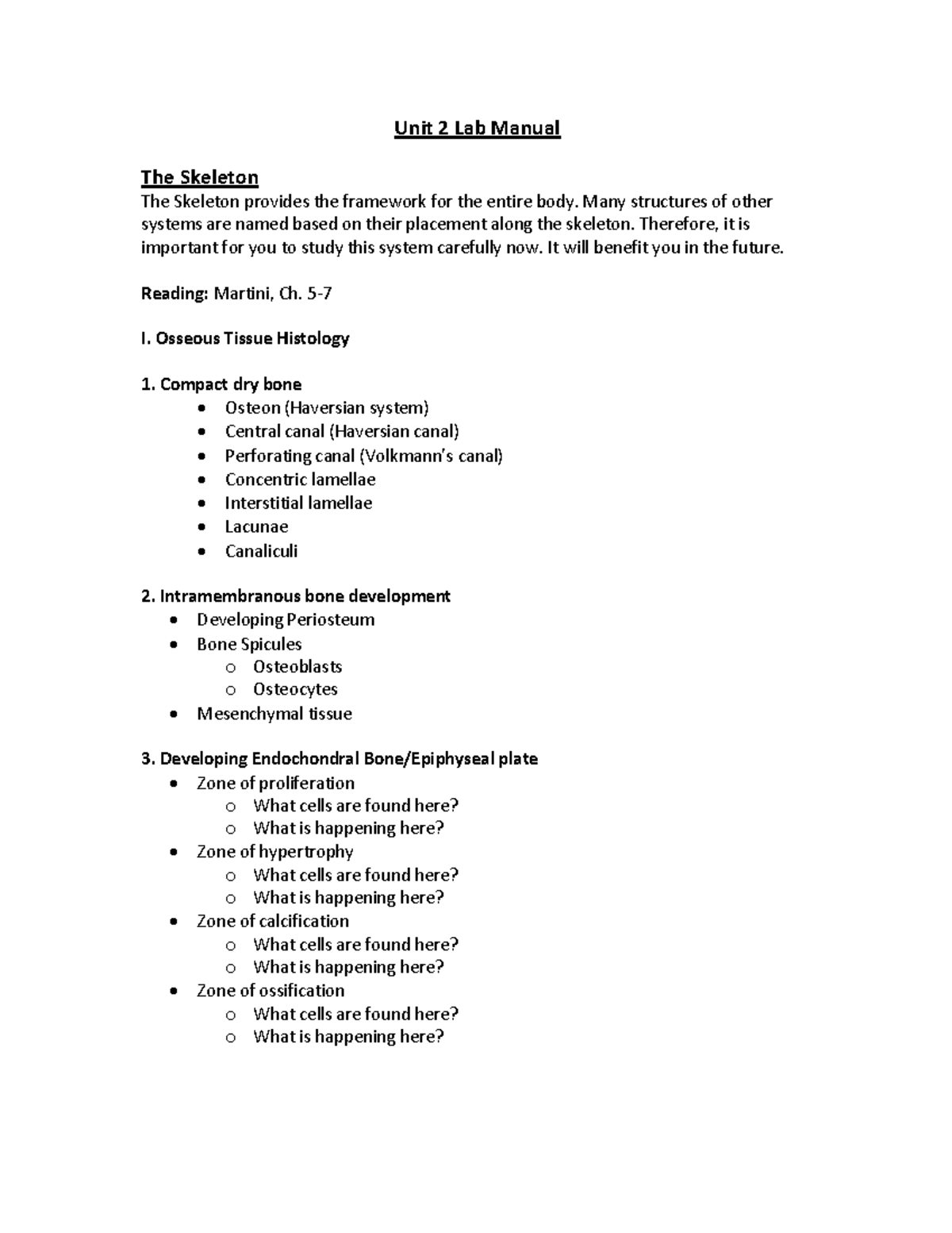 Unit 2 Lab Manual - Lab Manuel - Unit 2 Lab Manual The Skeleton The ...