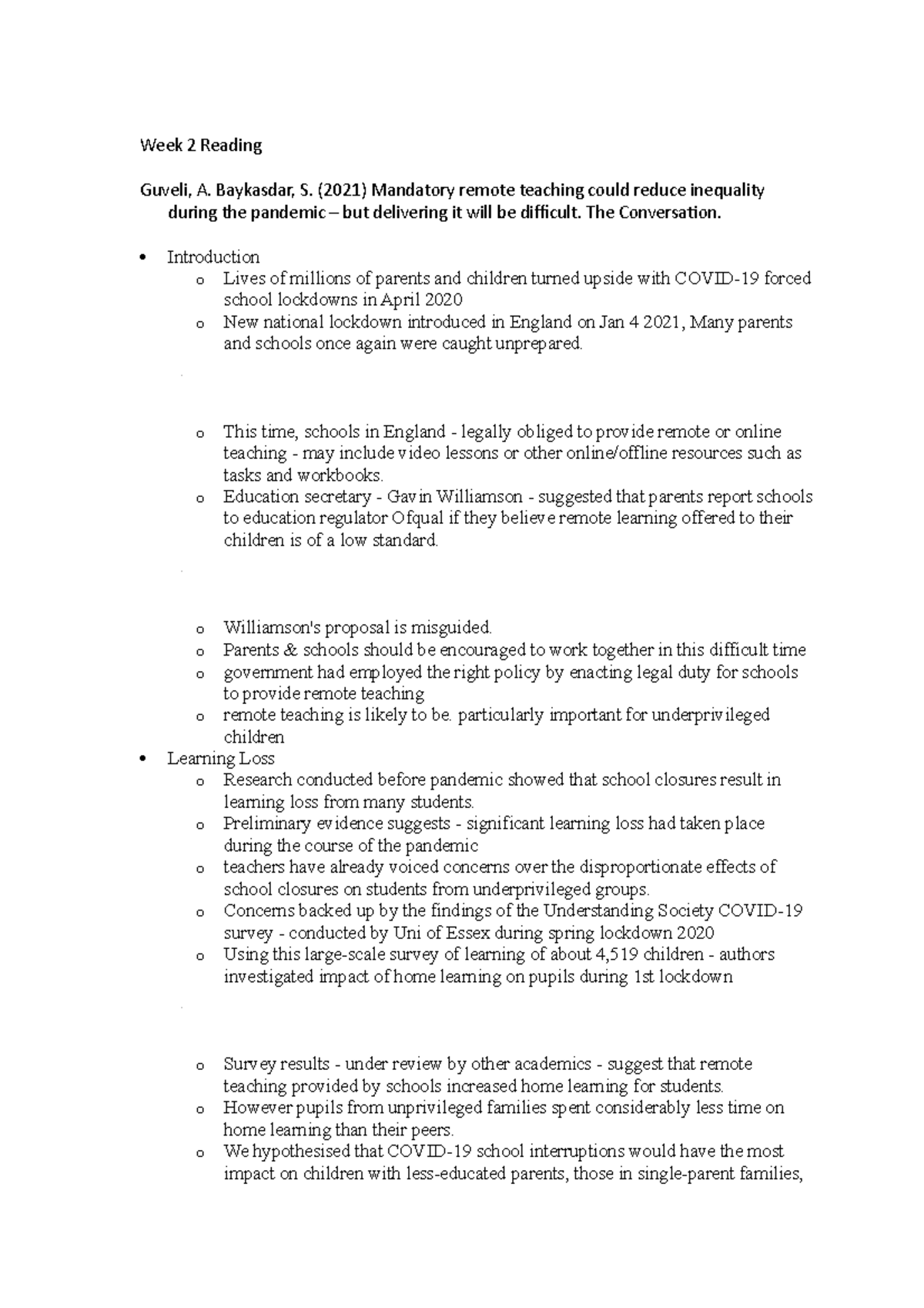 CS Week 2 Reading - Week 2 Reading Guveli, A. Baykasdar, S. (2021 ...