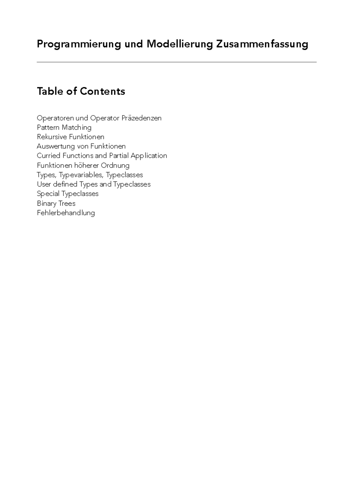 Programmierung und Modellierung Zusammenfassung - Prefix Operatoren ...