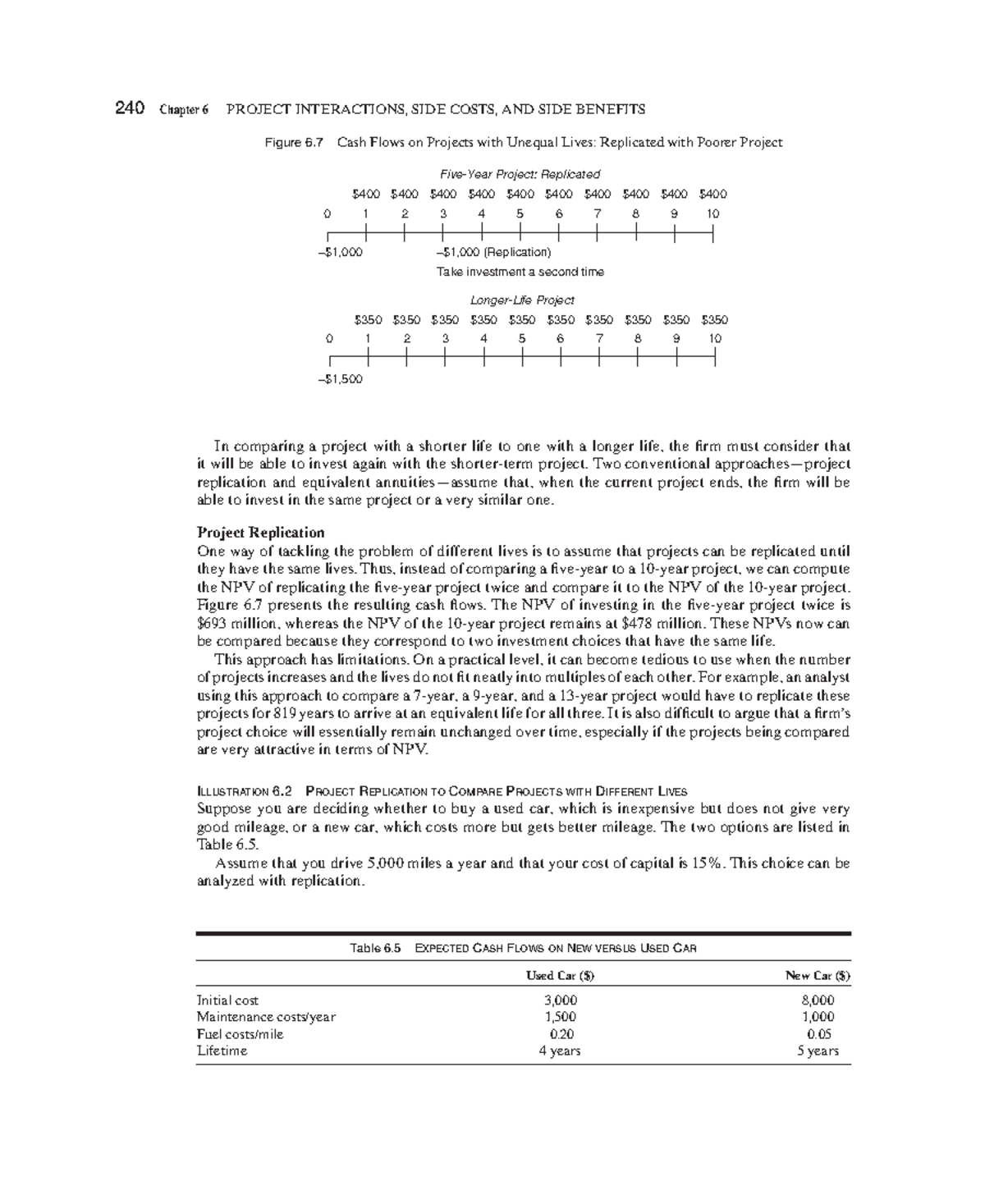 Applied Corporate Finance-86 - 240 Chapter 6 PROJECT INTERACTIONS, SIDE ...