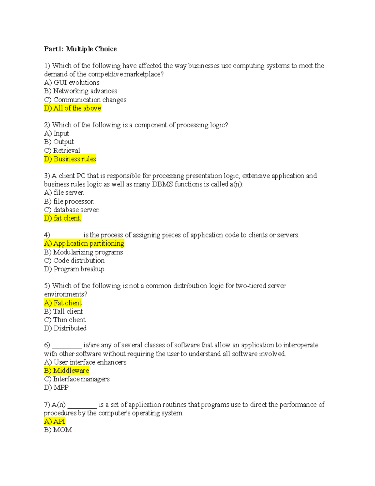 Ex 4c Ch8 - graded assignments given by professor in every lecture - Part1: Multiple Choice ...