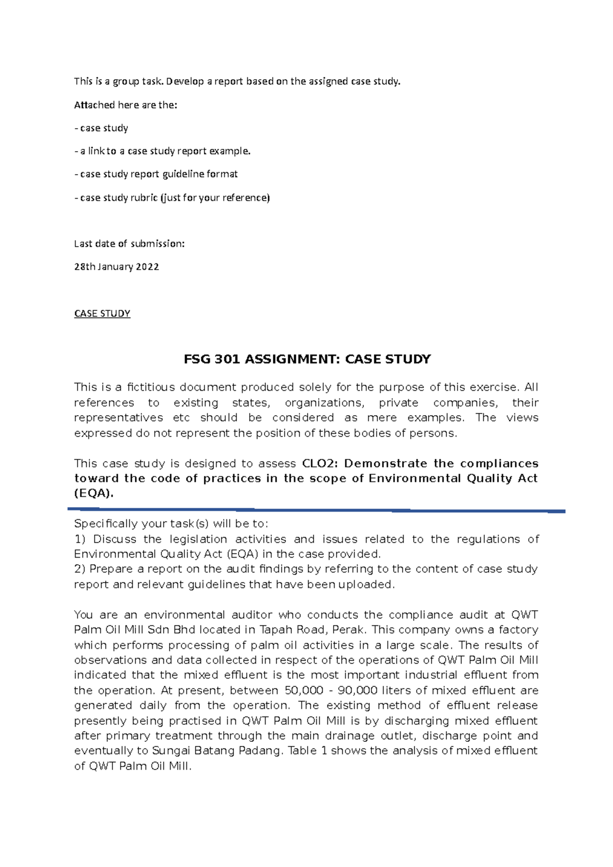 CASE Study Guidelines - This is a group task. Develop a report based on ...