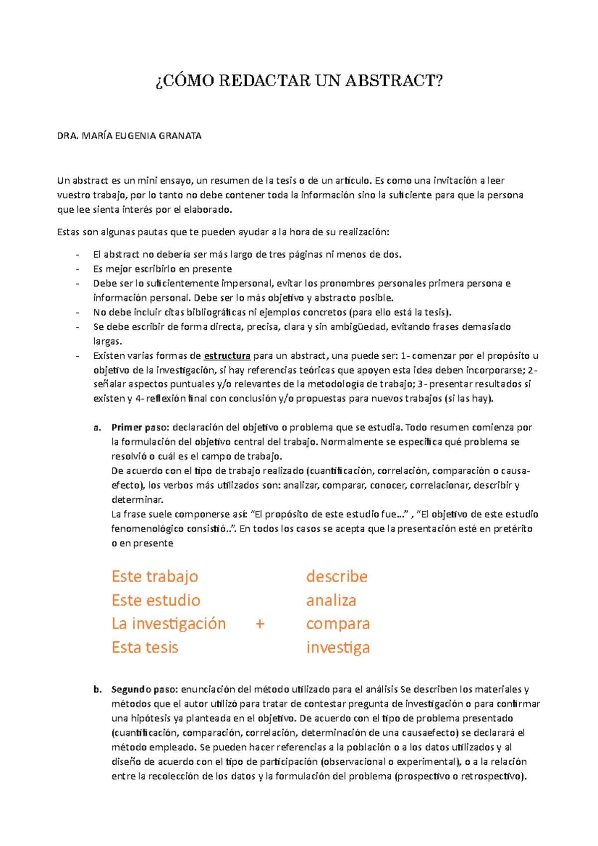 Cómo escribir el abstract per la tesi di laurea - ¿CÓMO REDACTAR UN ...