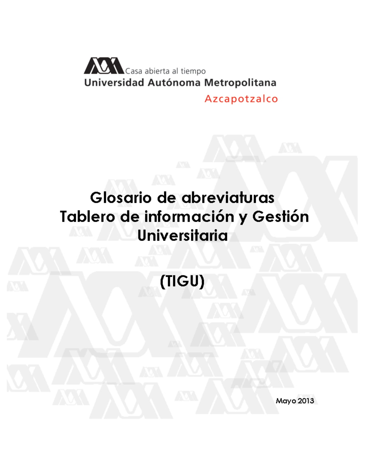 Glosario DE Abreviaturas TIGU - ! "! Glosario de abreviaturas Tablero ...