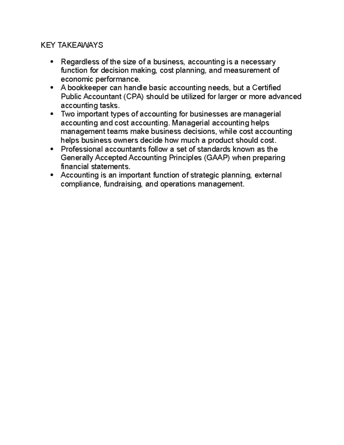 KEY Takeaways - bdnmcfvjbm,v - KEY TAKEAWAYS Regardless of the size of ...