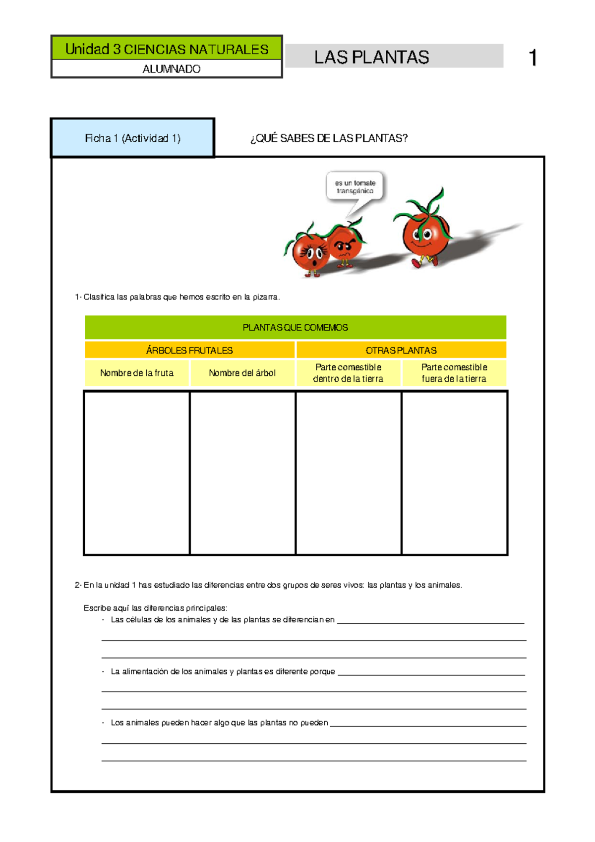 Cuadernillo-sobre-plantas - LAS PLANTAS ALUMNADO 11 Ficha 1 (Actividad ...