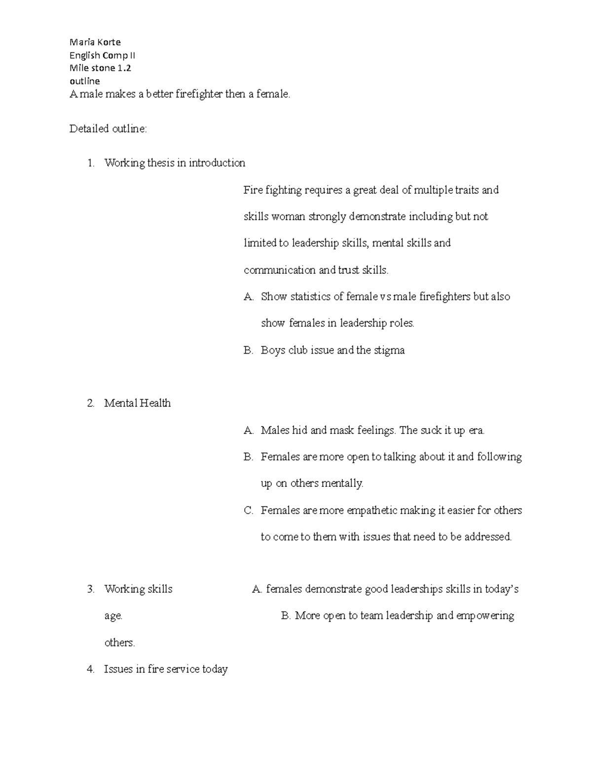 English II outline - Emglish II Notes and paper - Maria KorteEnglish ...