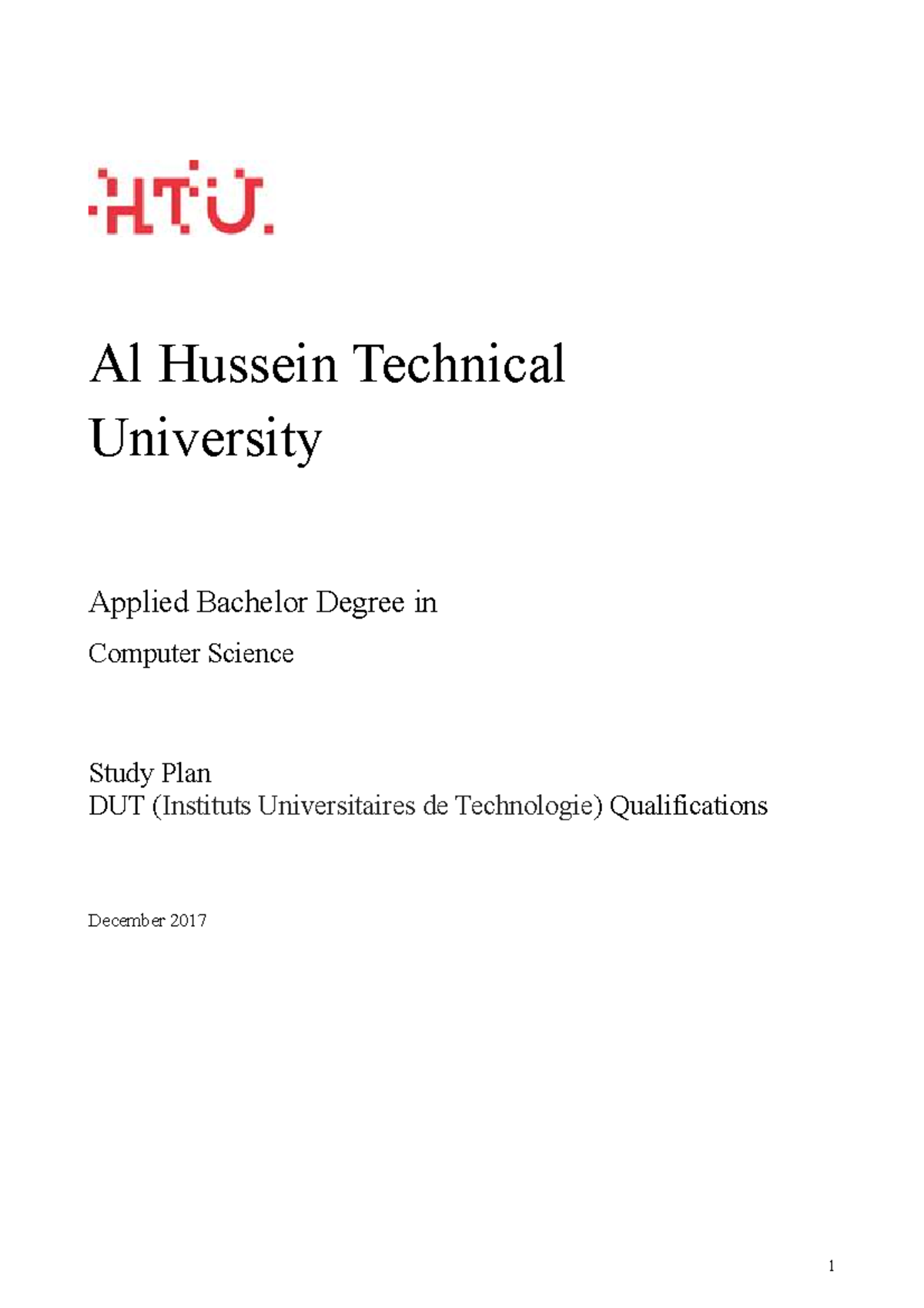 BS Study Plan Computer Science desc - Al Hussein Technical University ...