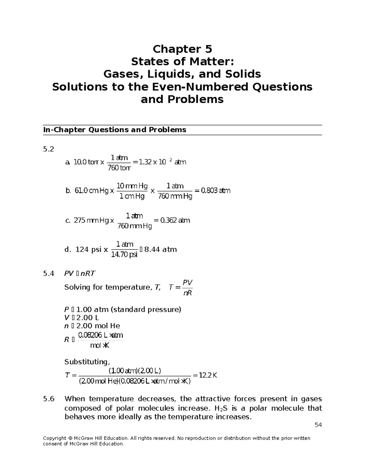 Chapter 05 Solutions 2 - Review for lecture. - Chapter 5 States of ...