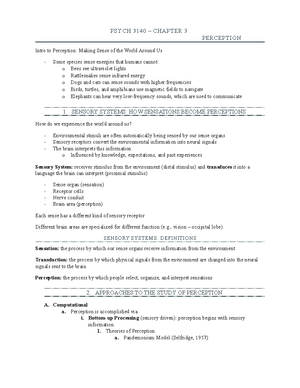 Psych 3140 - ch. 1 notes - PSYCH 3140 - Studocu