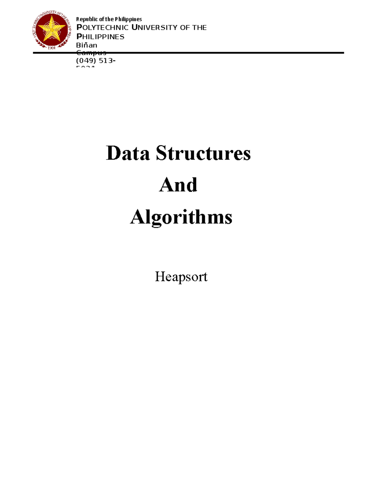 Heapsort Data Structures And Algorithms Heapsort Polytechnic University Of The Philippines