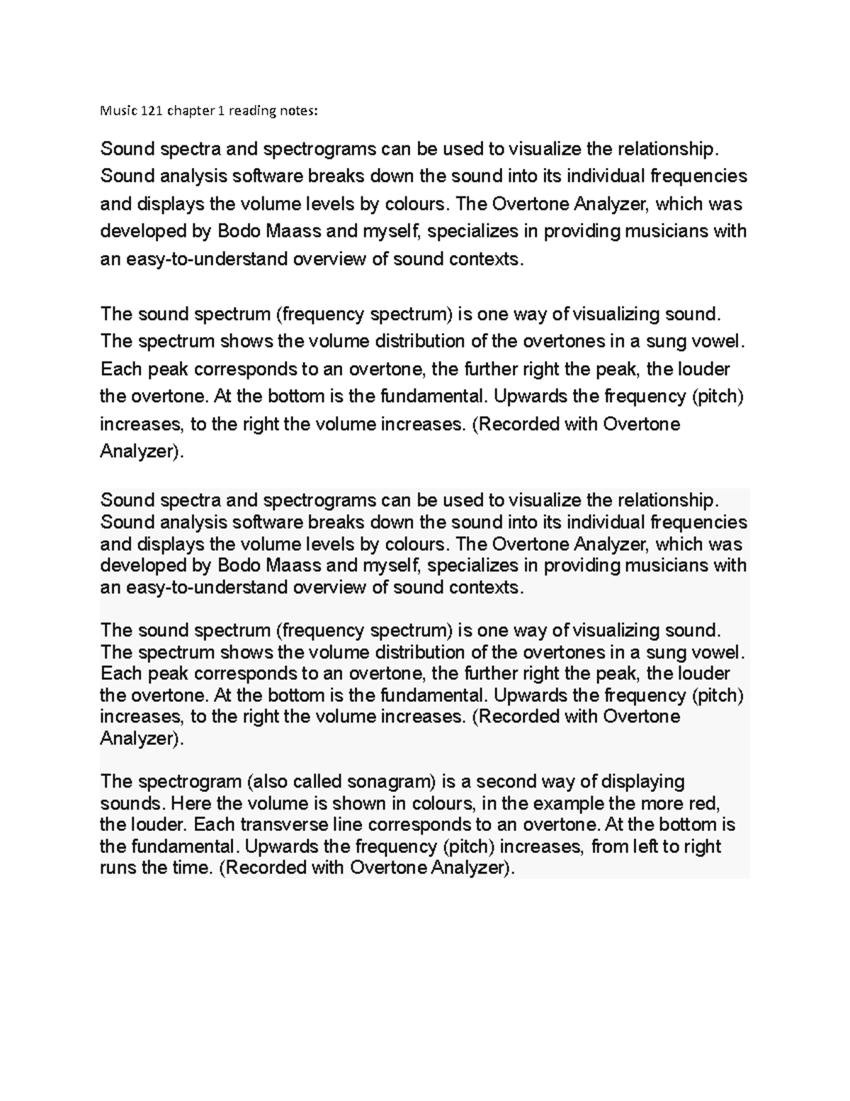 Music 121 chapter 1 reading notes - Music 121 chapter 1 reading notes ...