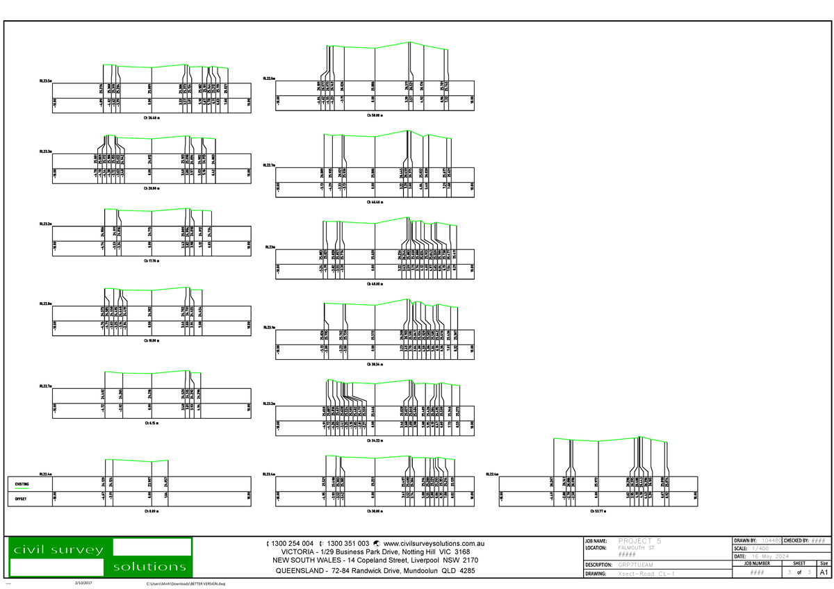 Xsect FInal - A1 Size Xsect-Road CL- DRAWING: Å 1300 254 004 Æ 1300 351 ...