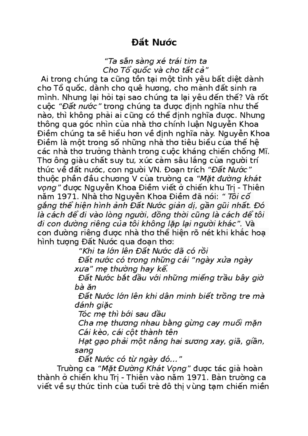 Đất Nước - dhbd - Đất Nước “Ta sẵn sàng xé trái tim ta Cho Tổ quốc và ...