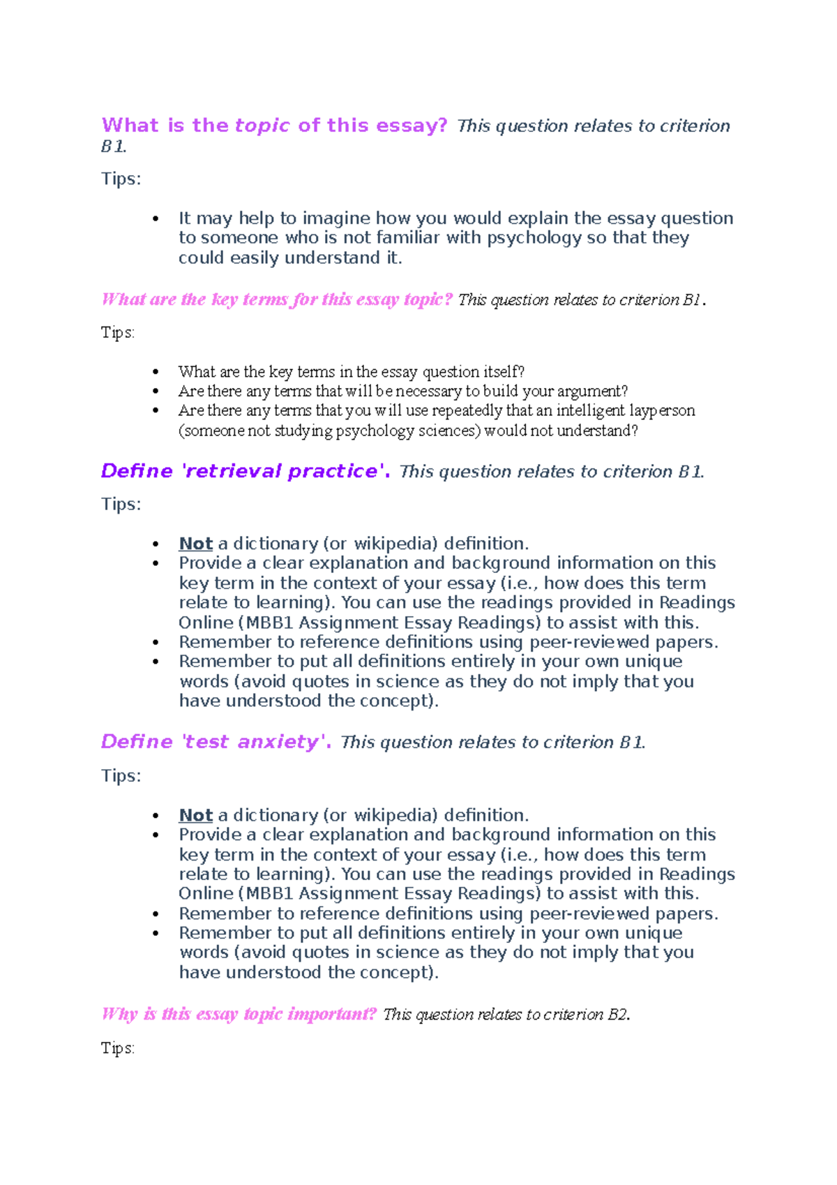 Essay Structure - What is the topic of this essay? This question ...