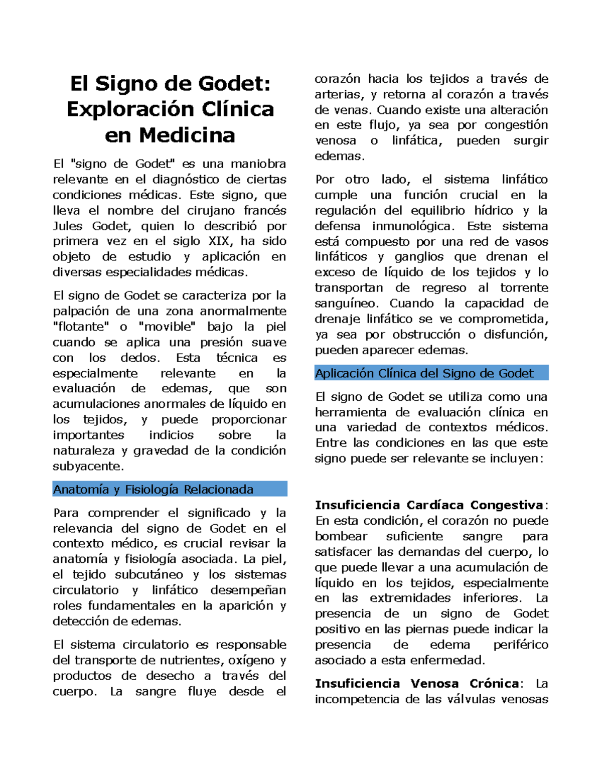 El Signo de Godet Exploración Clínica en Medicina - El Signo de Godet ...