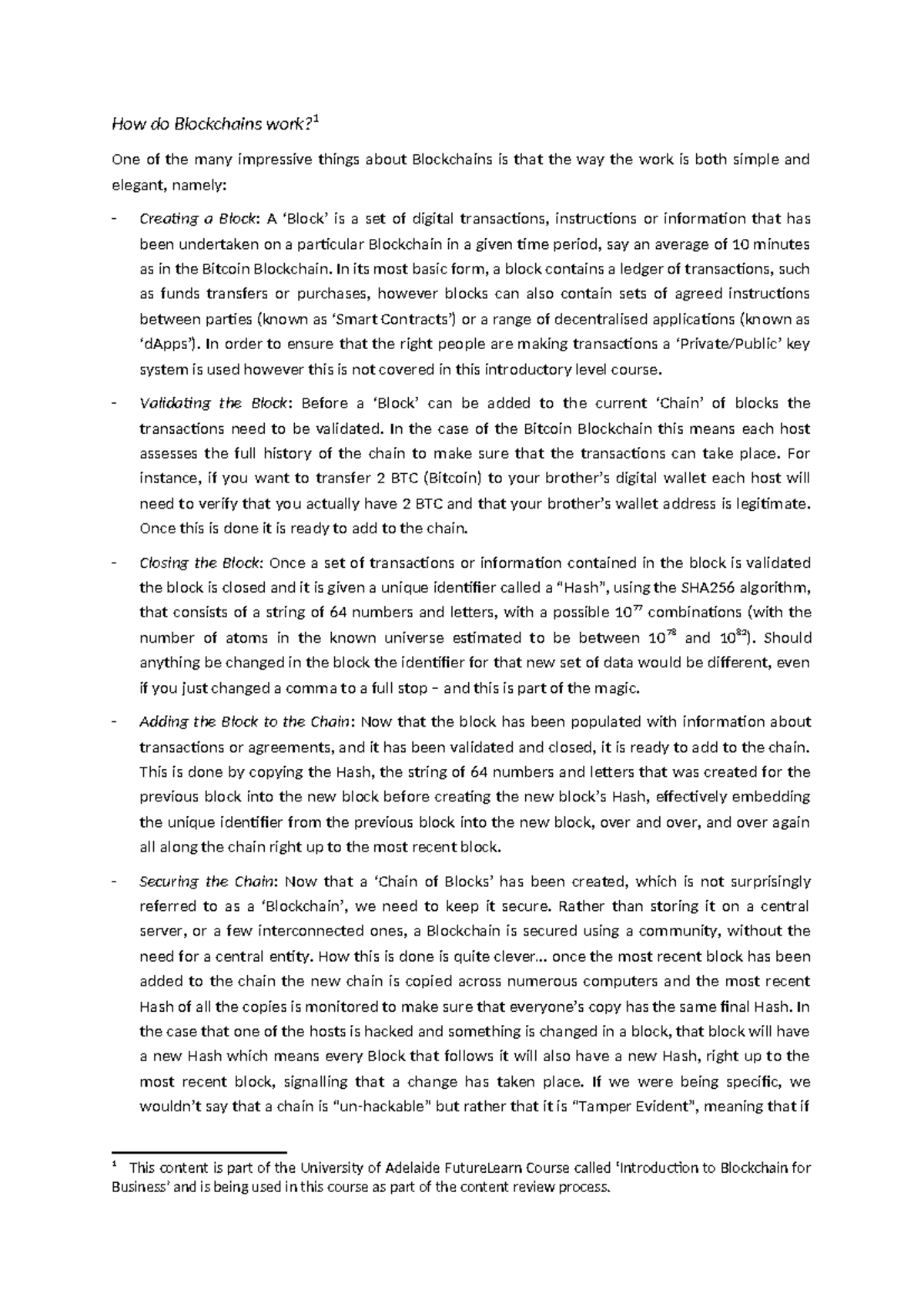 Blockchain Notes - This is a class note you can learn. - How do ...