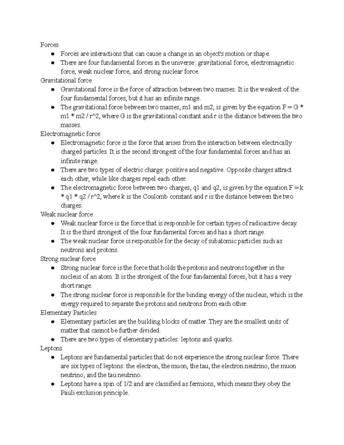 Chapter 10.2 Notes - Forces Forces are interactions that can cause a ...