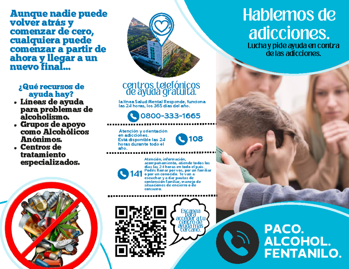 Folleto de adicciones - PACO. ALCOHOL. FENTANILO. centros telefónicos ...