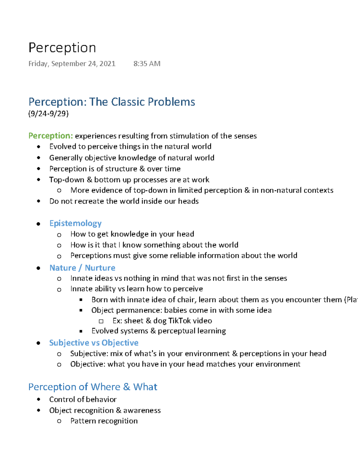 Perception - Gibson & Eleanor J. Gibson- Gibsonian Approach Perception ...