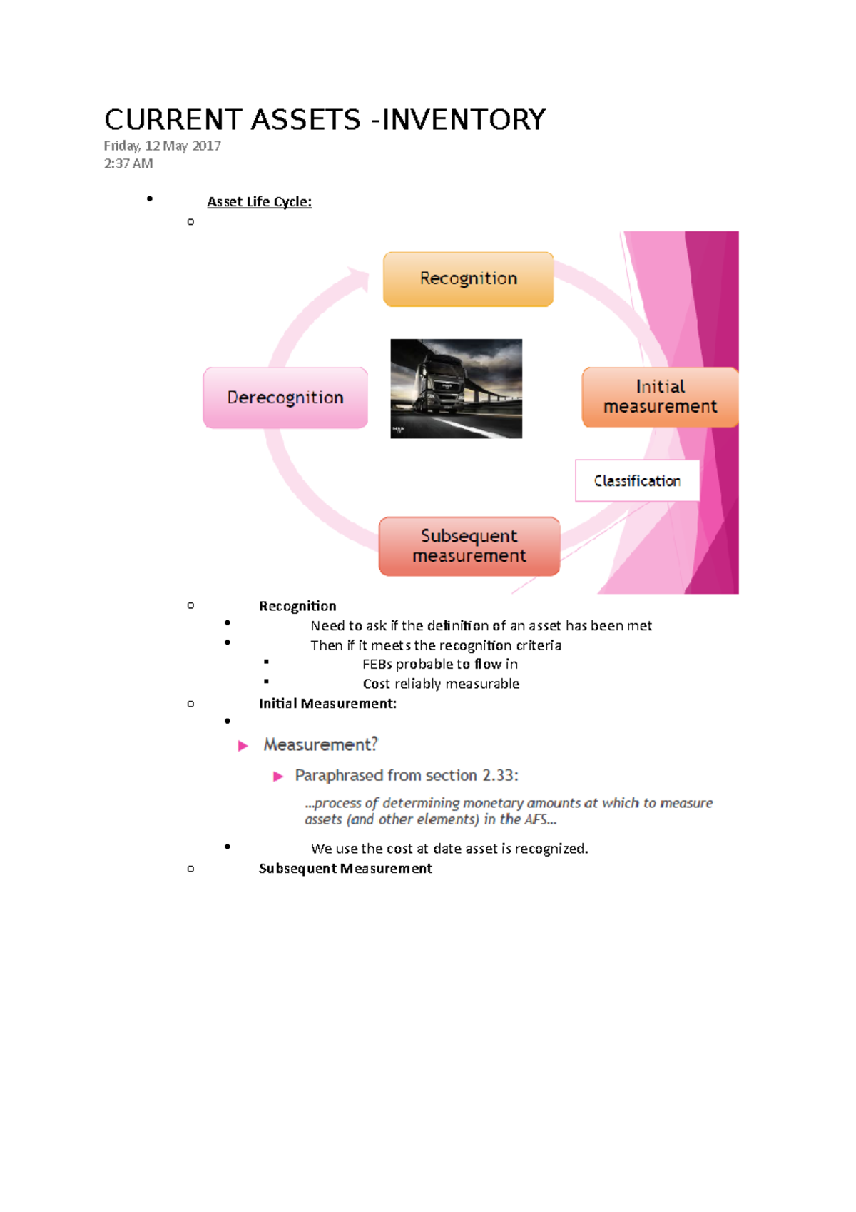 Current Assets - Inventory - CURRENT ASSETS Friday, 12 May 2017 2:37 AM ...