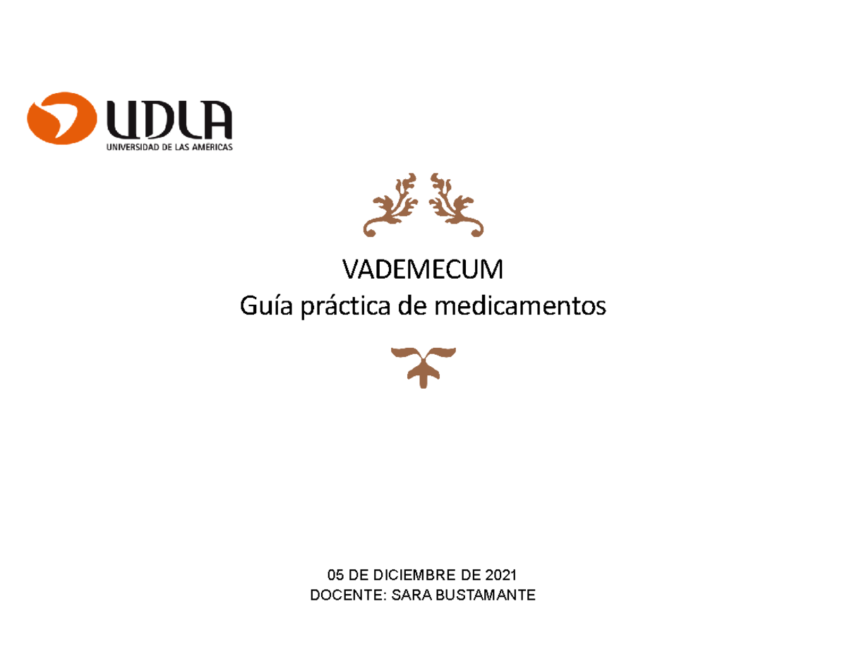 Vademecum Vfinal - informacion medicamentos - VADEMECUM Guía práctica ...