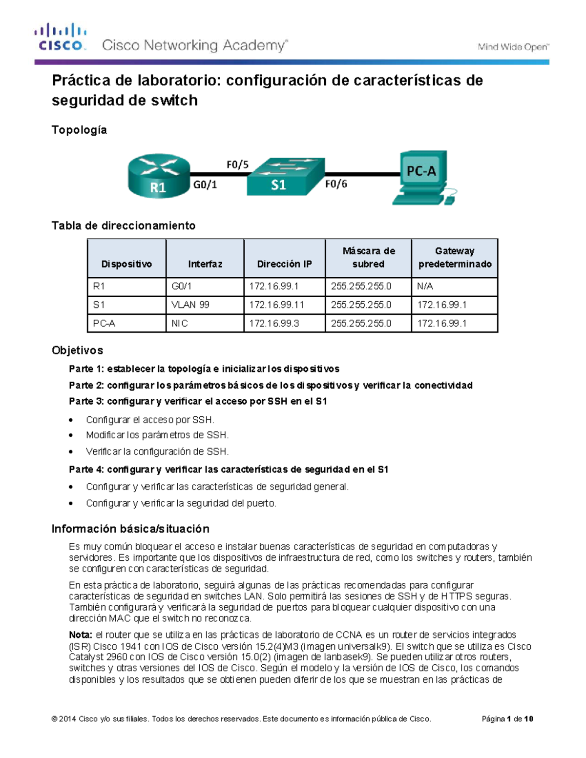 2.2.4.11 Lab - Configuring Switch Security Features - Práctica de laboratorio: configuración de ...