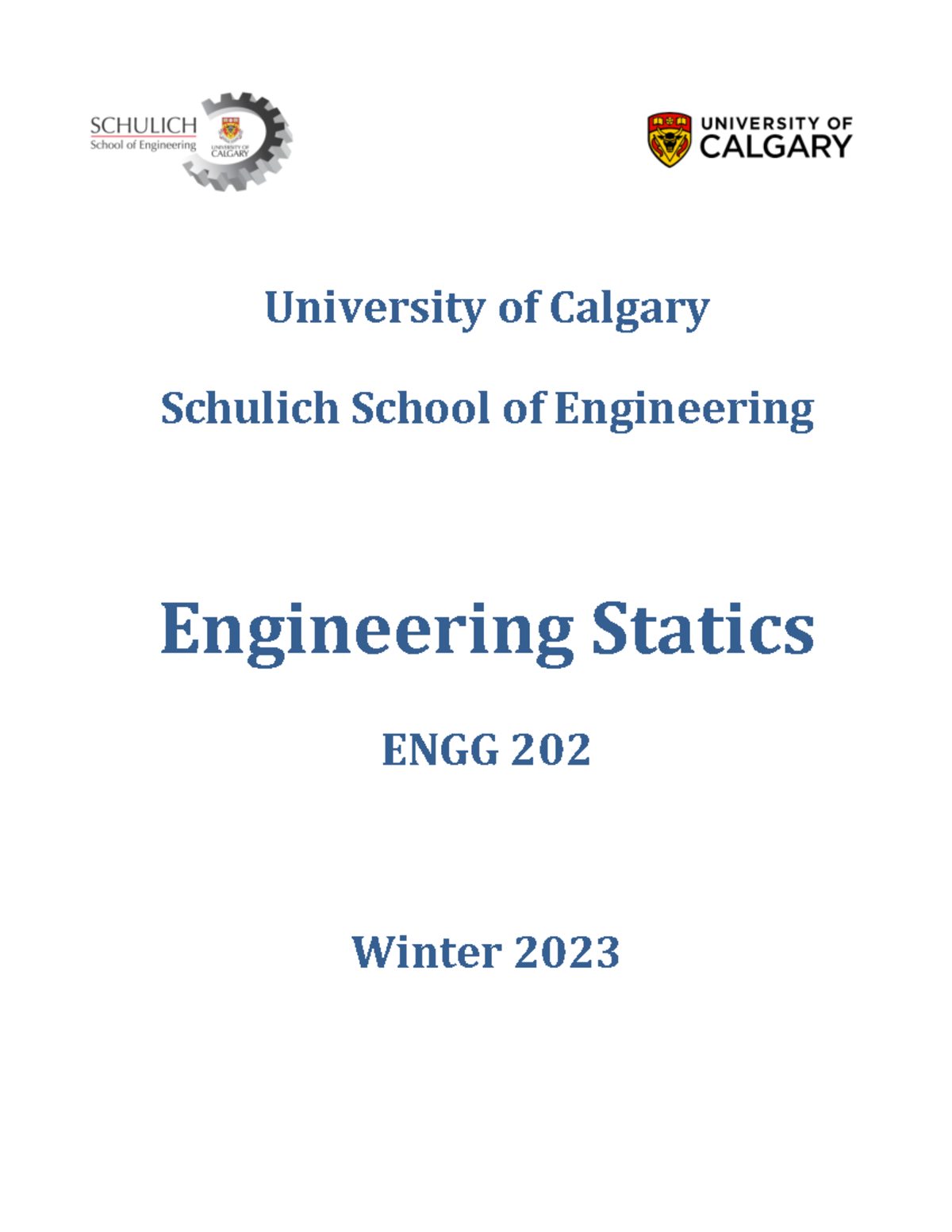 Lecture Notes - University of Calgary Schulich School of Engineering ...