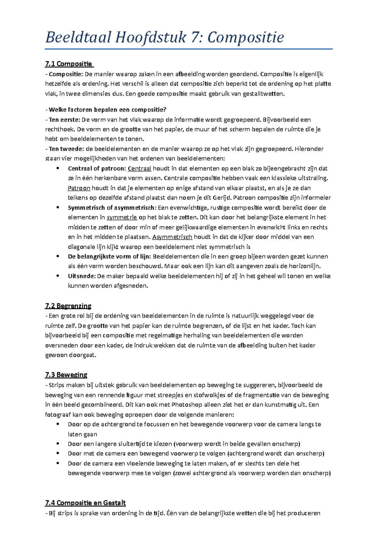 Samenvatting Beeldtaal - Hoofdstuk 7, 8, 9, 14, 16 - Beeldtaal ...