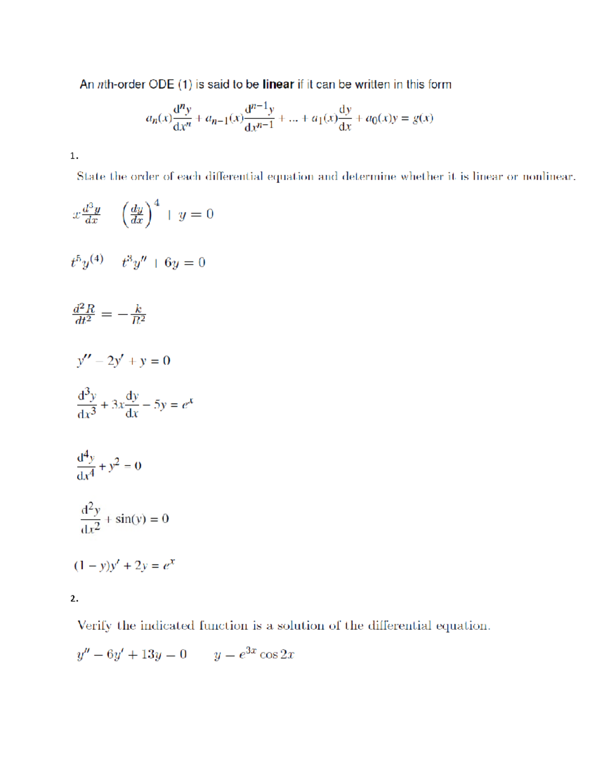 Homework1 Differential equations - MATH 322 - 1. 2. 3. 4. - Studocu