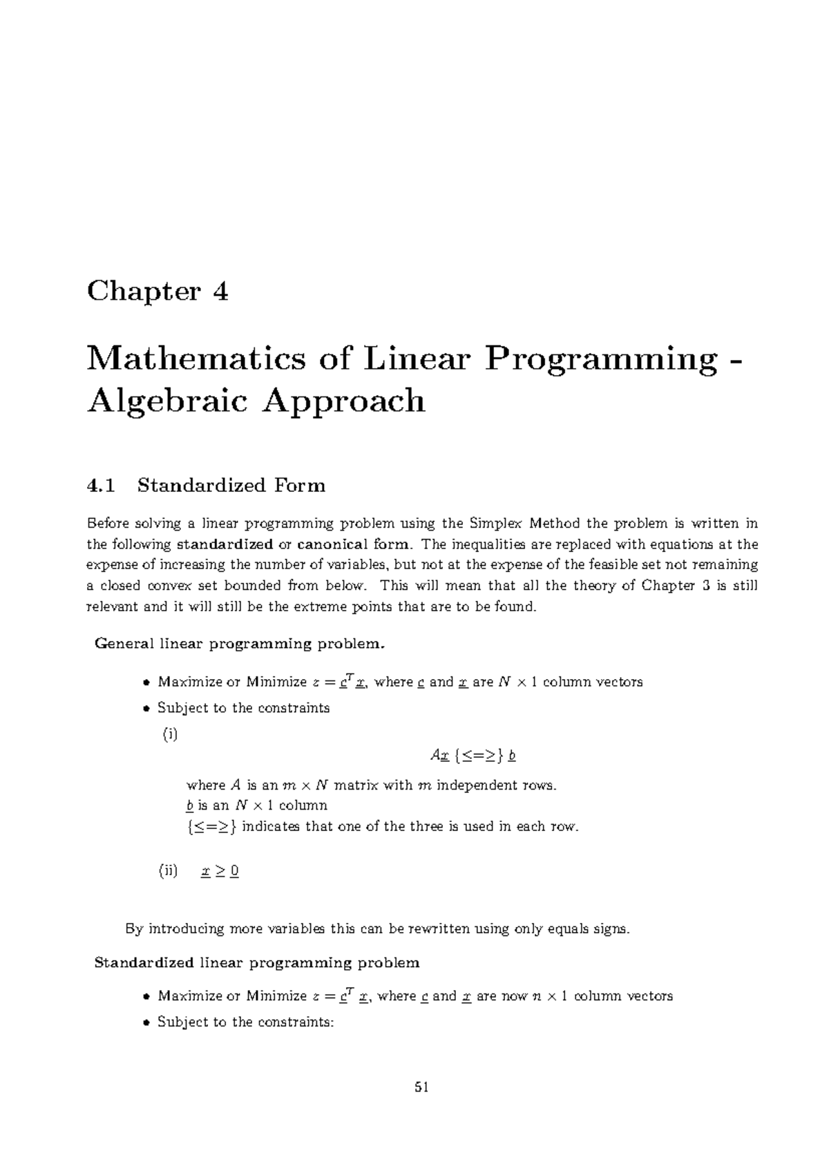 2008-2009 Course Notes - Chapter 4 - Chapter 4 Mathematics of Linear ...