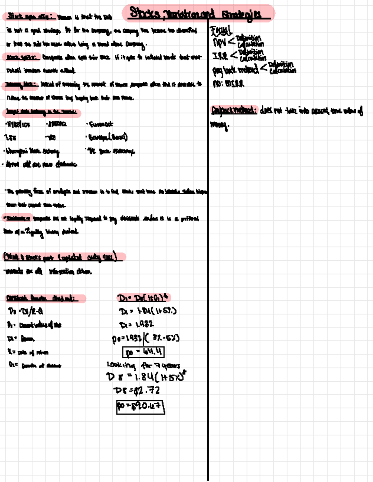 FIN 300 - Lecture notes great for studying for exams - Stock spinoffs ...