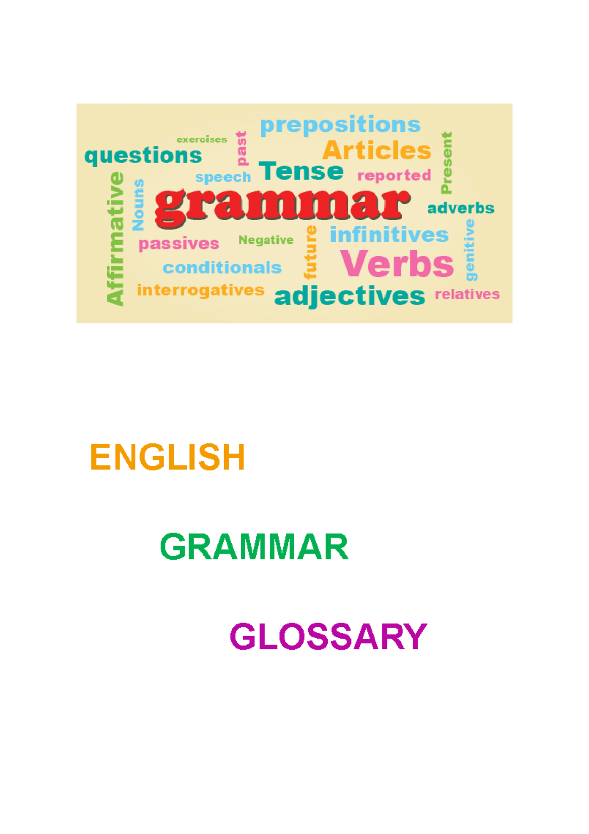 Grammar- Glossary - ENGLISH GRAMMAR GLOSSARY 1 HET WERKWOORD (the verb ...
