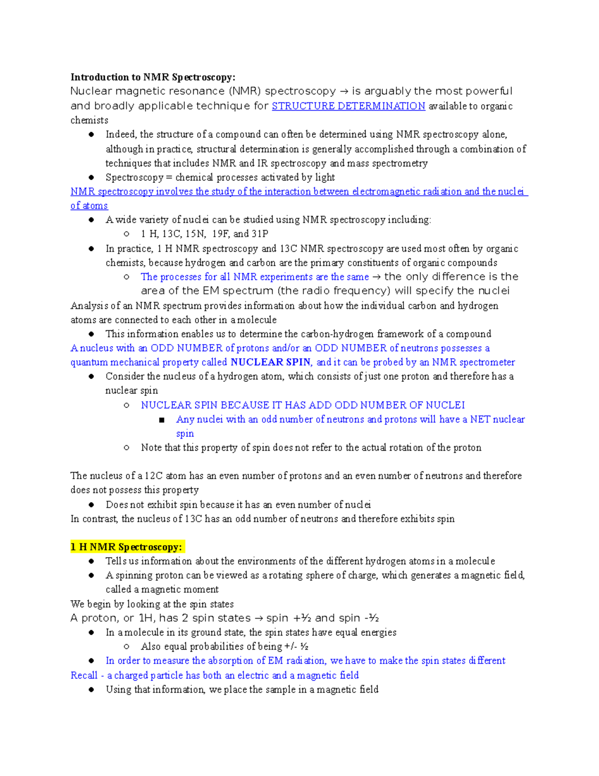 Chapter 15 NMR Spectroscopy - Introduction to NMR Spectroscopy: Nuclear ...