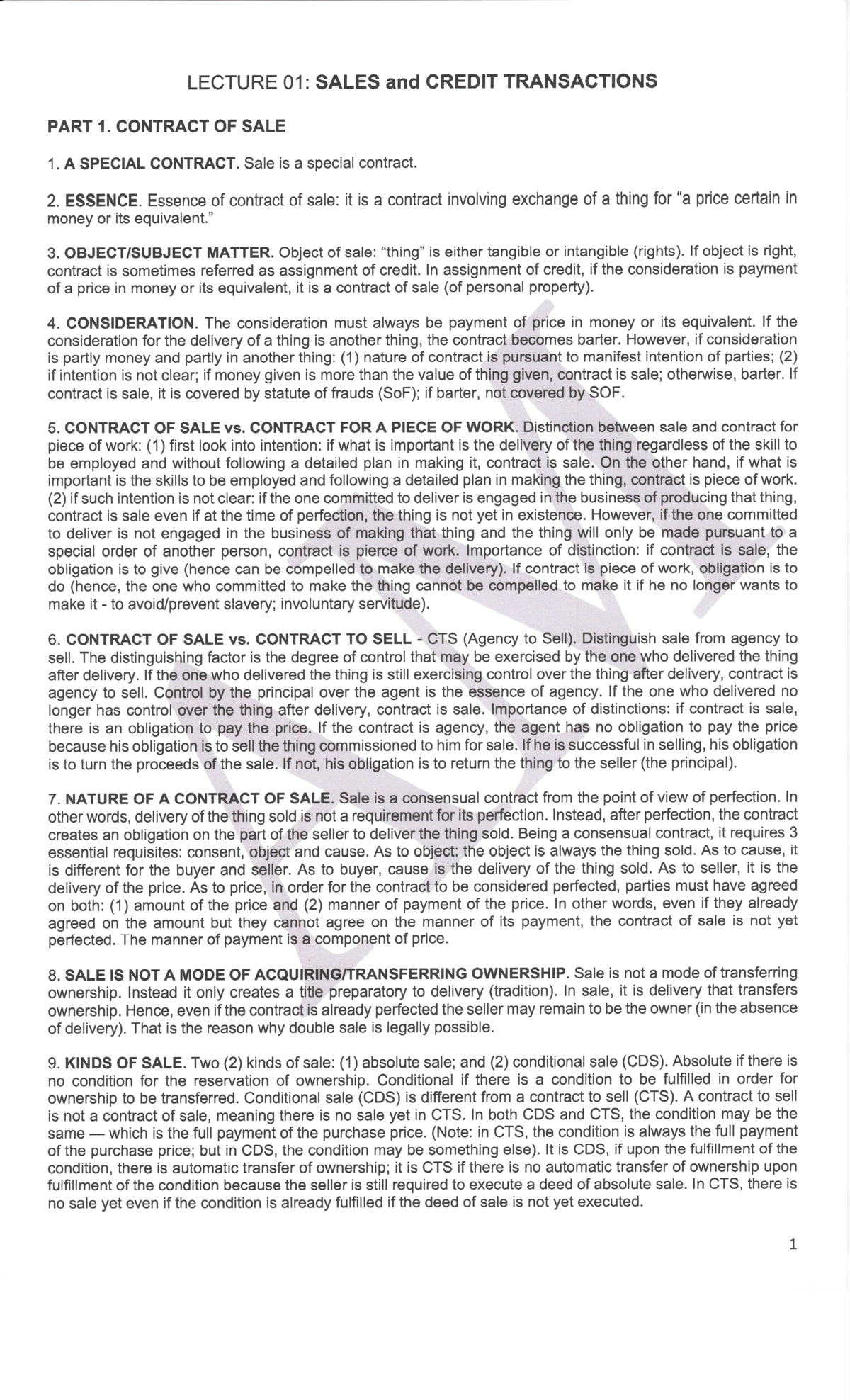 Lecture 01 - Sales and Credit Transactions - Accountancy - Studocu