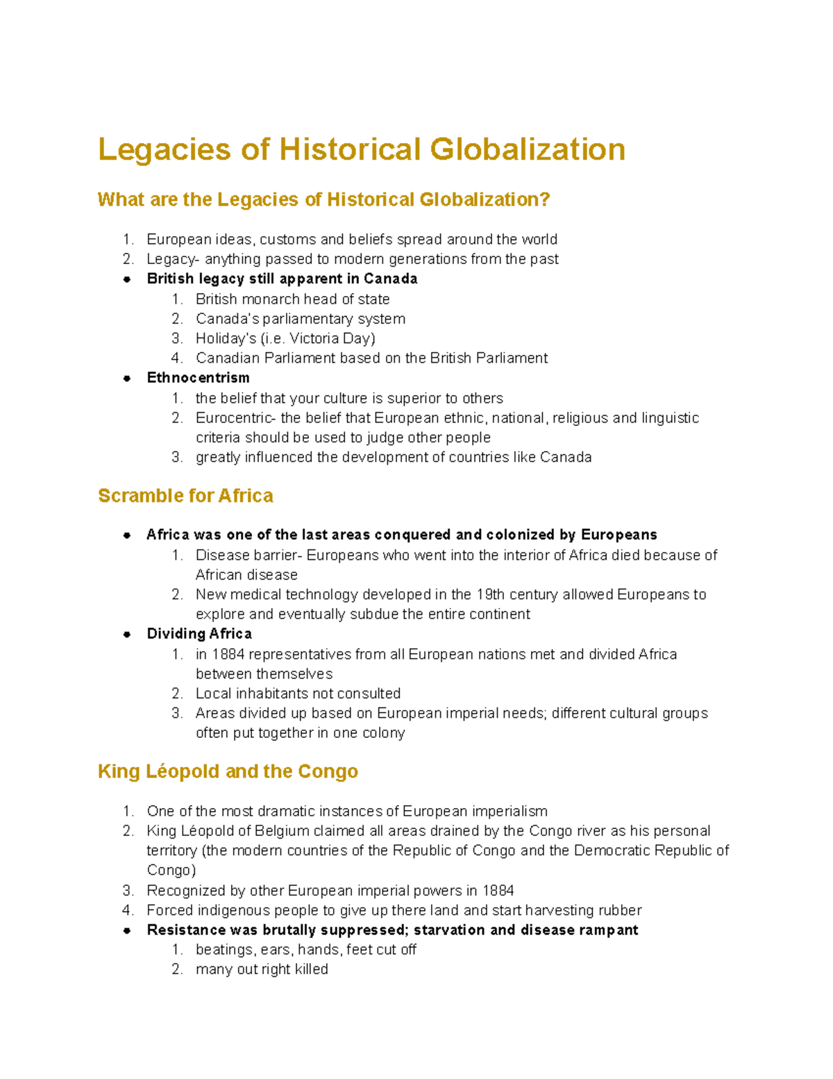 Legacies of Historical Globalization - Victoria Day) Canadian ...