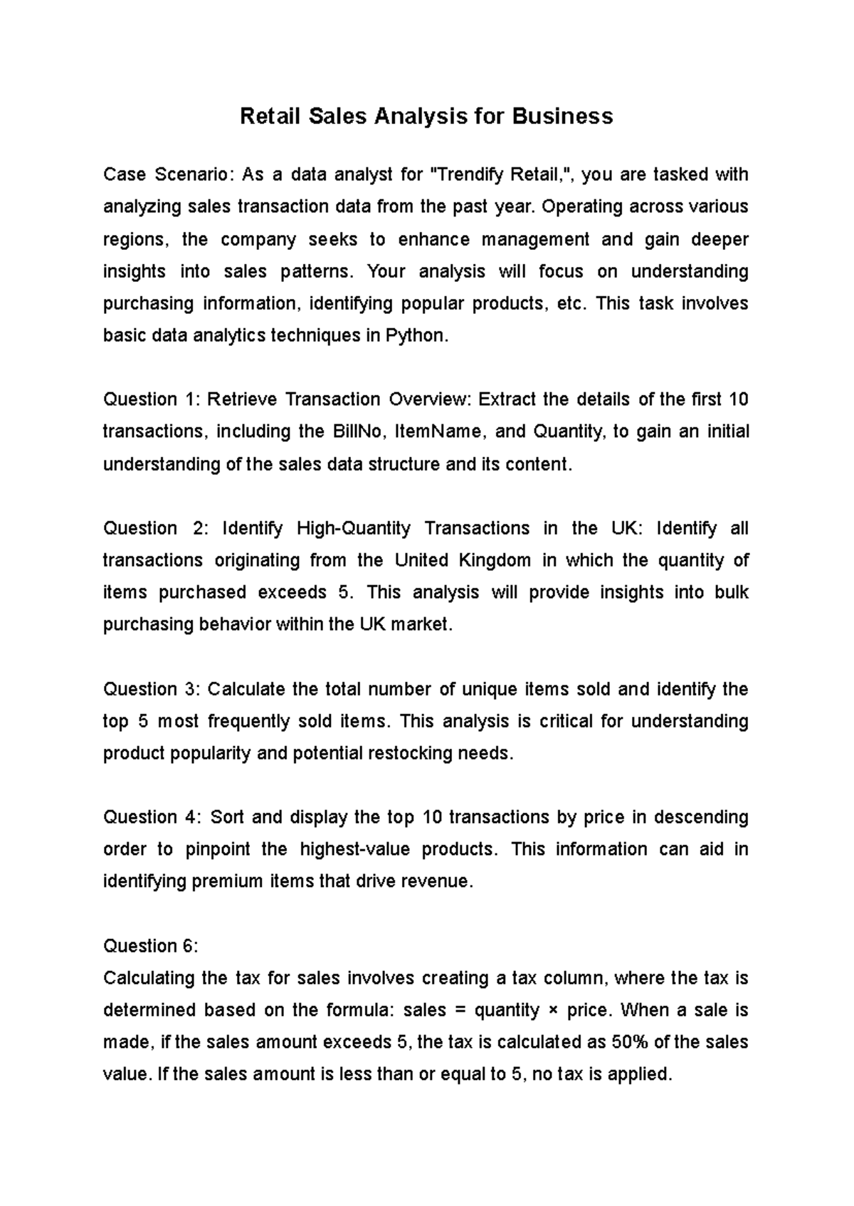 Assignment Retail Sales Analysis for Business - Retail Sales Analysis ...
