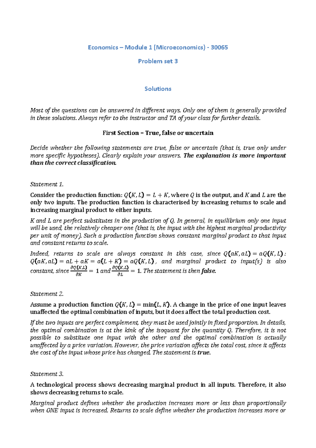 Class 03 Additional Exercises Sol - - Studocu