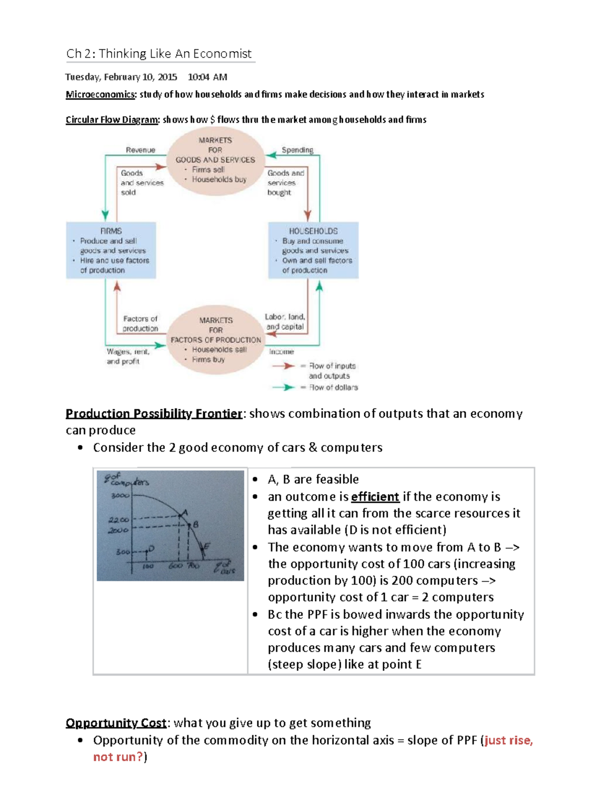 Econ - page 1 - Professor Troy Tassier - Ch 2: Thinking Like An ...