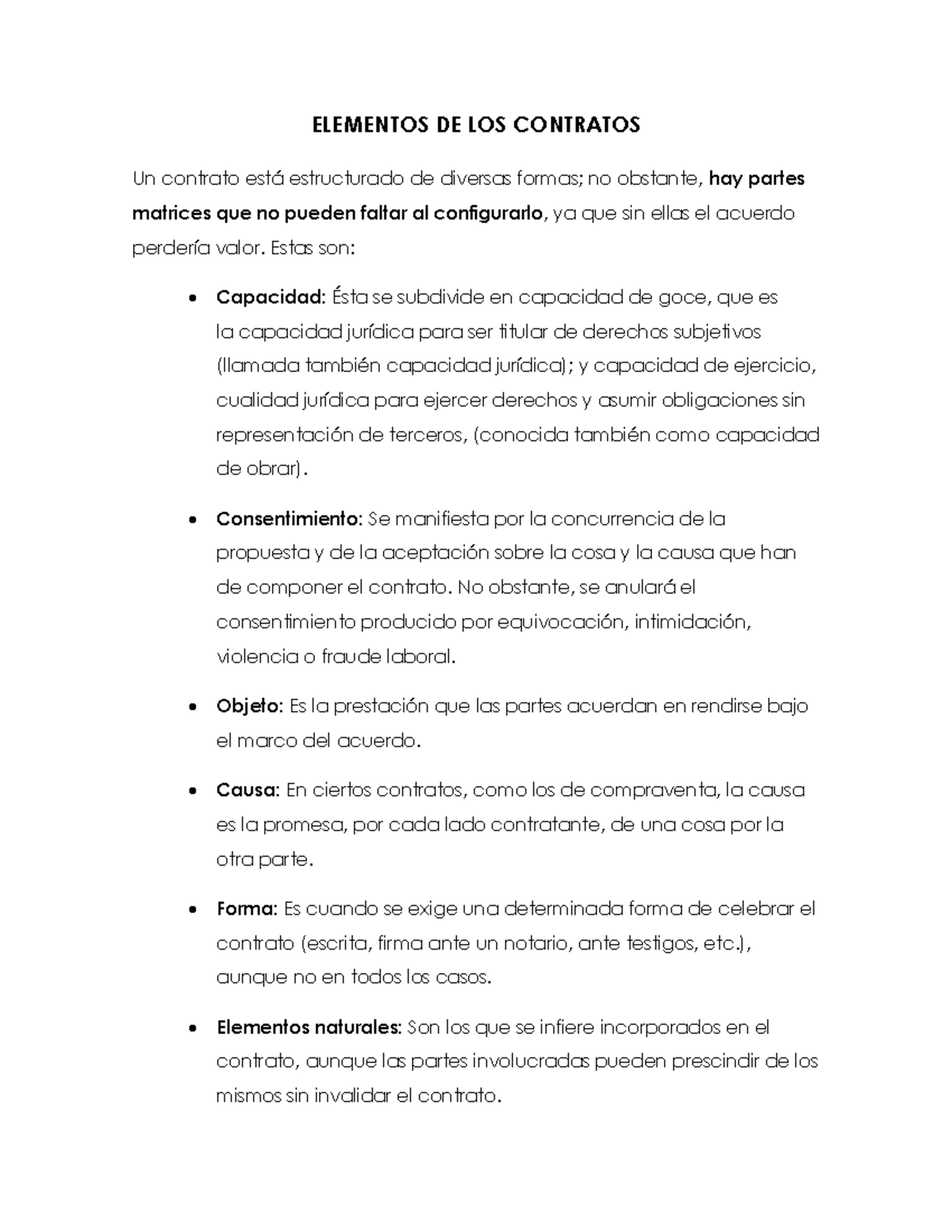 Elementos DE LOS Contratos-2 - ELEMENTOS DE LOS CONTRATOS Un contrato ...