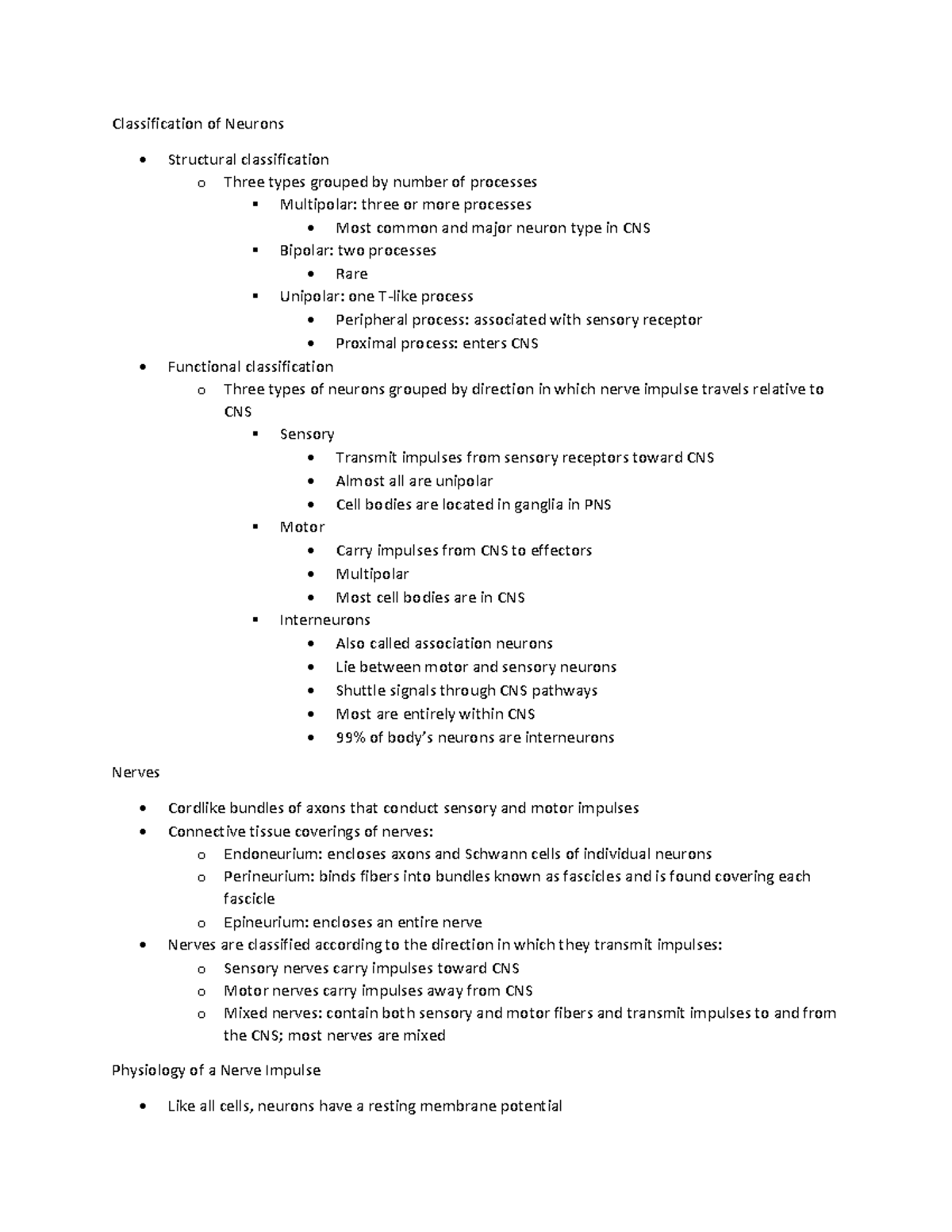 Nervous System Part 2 - Classification of Neurons Structural ...