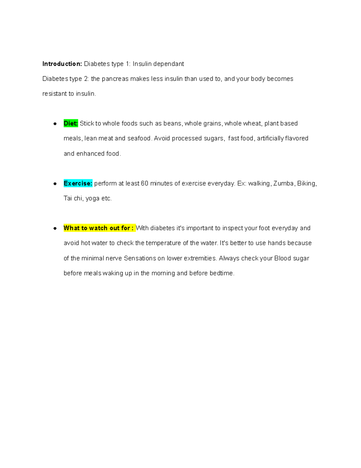 Diabetes presentation - Introduction: Diabetes type 1: Insulin ...