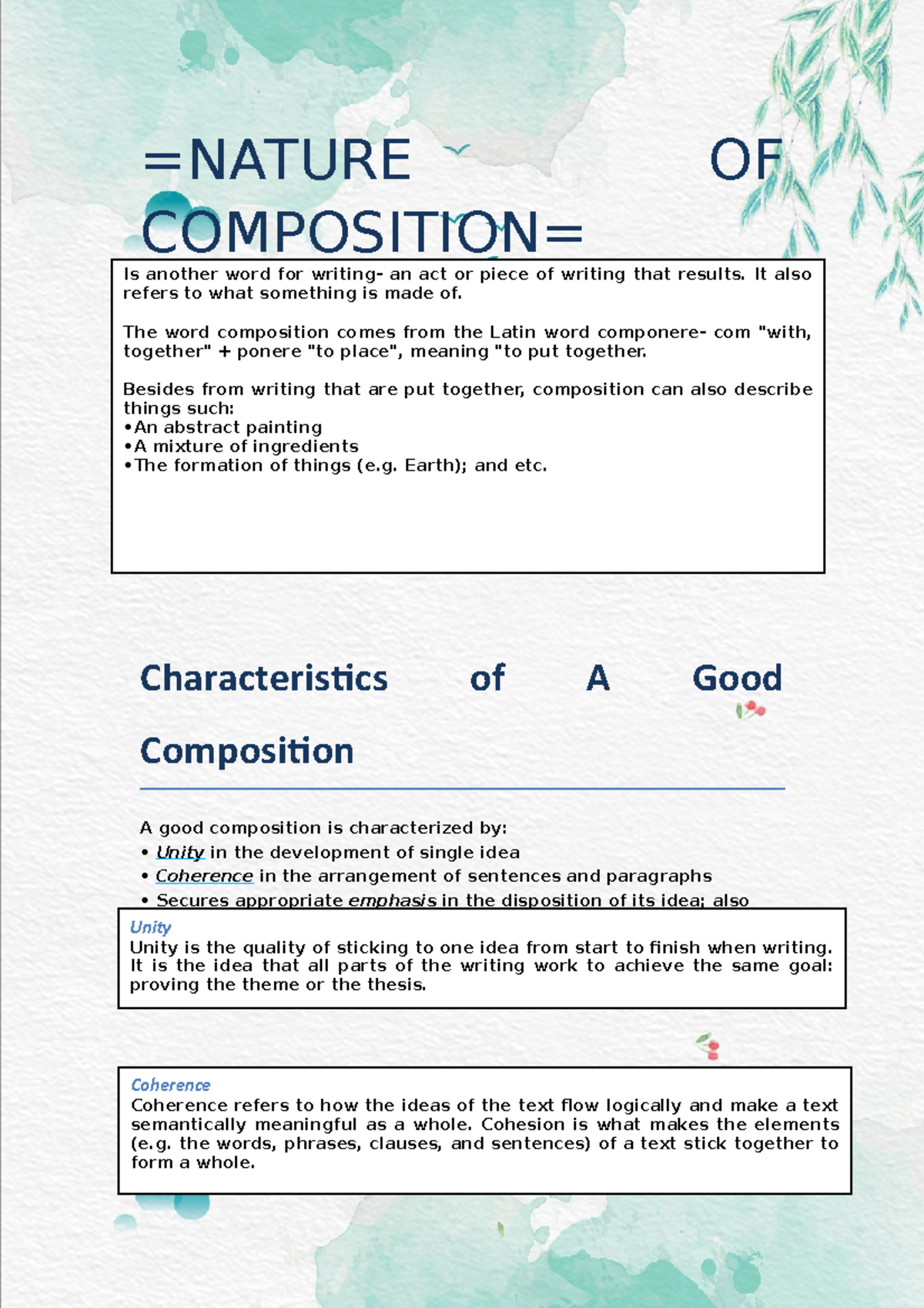 Nature Of Composition 20 Copies back Toback - =NATURE OF COMPOSITION ...