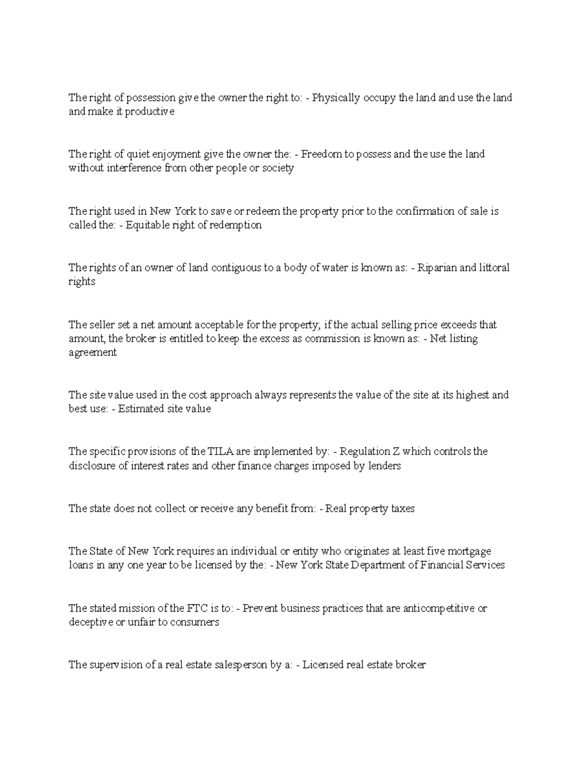 Note 27 - Agent - The right of possession give the owner the right to ...
