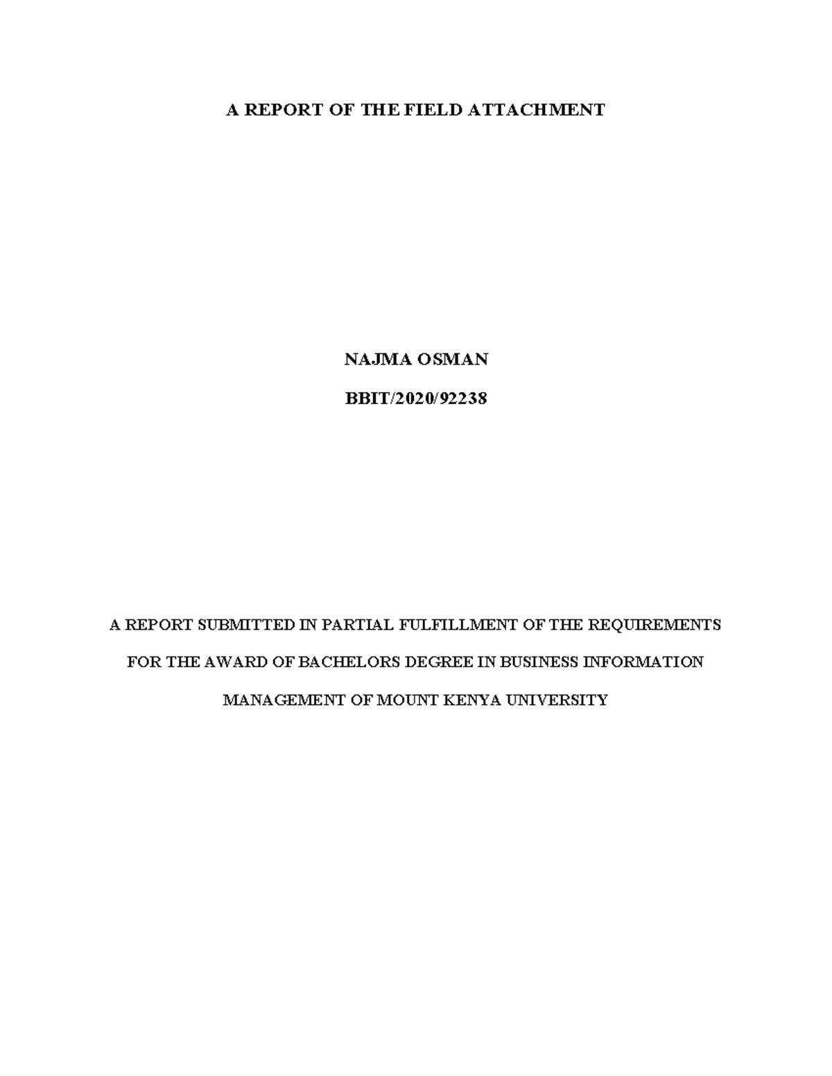 DSPM ATTACHMENT REPORT FOR UNDERGRADUATE - A REPORT OF THE FIELD ...