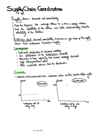 Final Cheat Sheet - Summary Operations Management - Shaista Dhanesar ...
