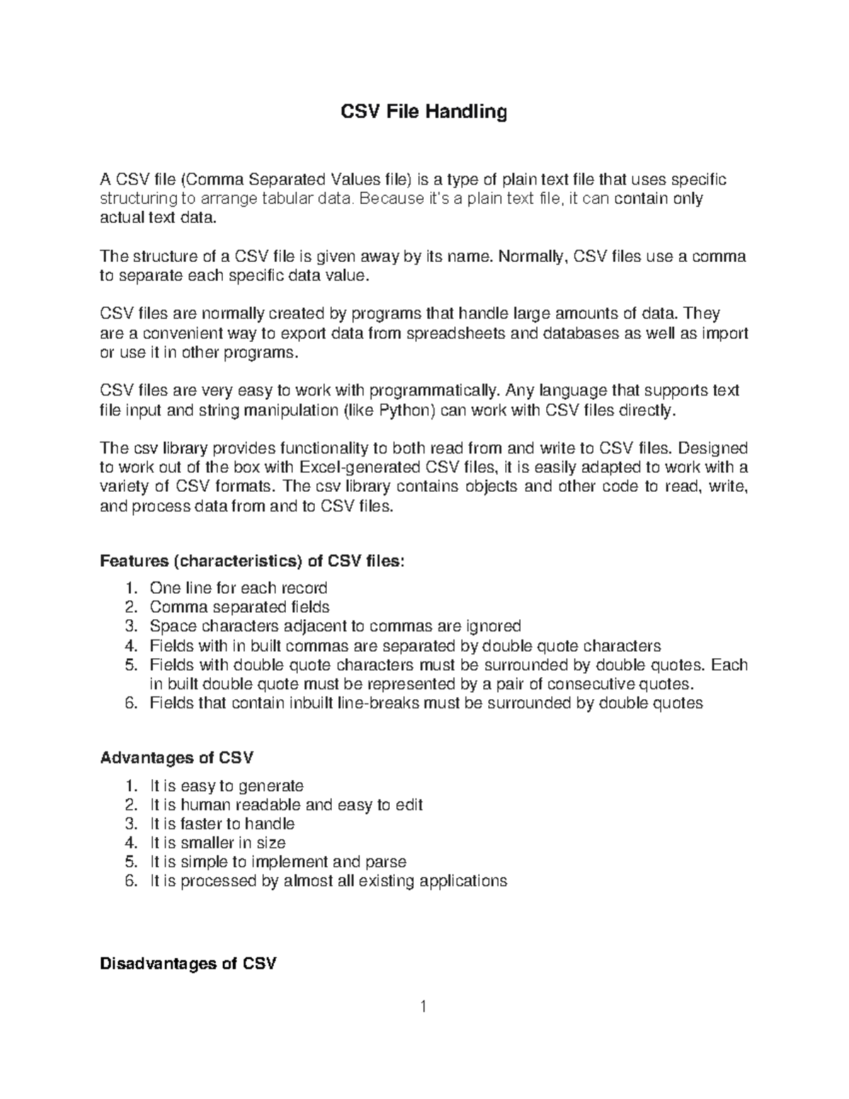 633436549 Csv File Handling Csv File Handling A Csv File Comma Separated Values File Is A
