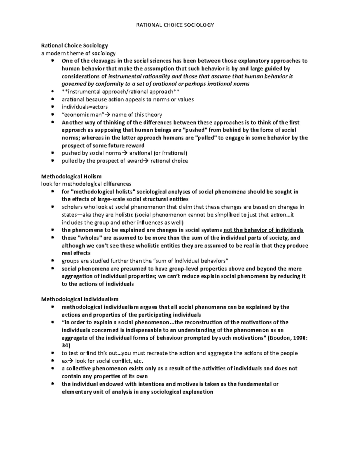 Week 15- rational choice sociology - RATIONAL CHOICE SOCIOLOGY Rational ...