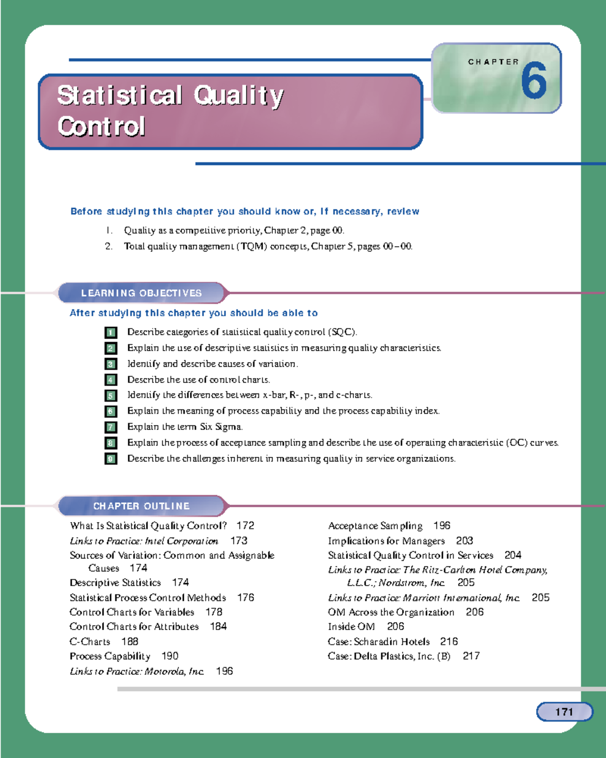 Total Quality Management Module 1 - 000 Statistical Quality Control 6 ...