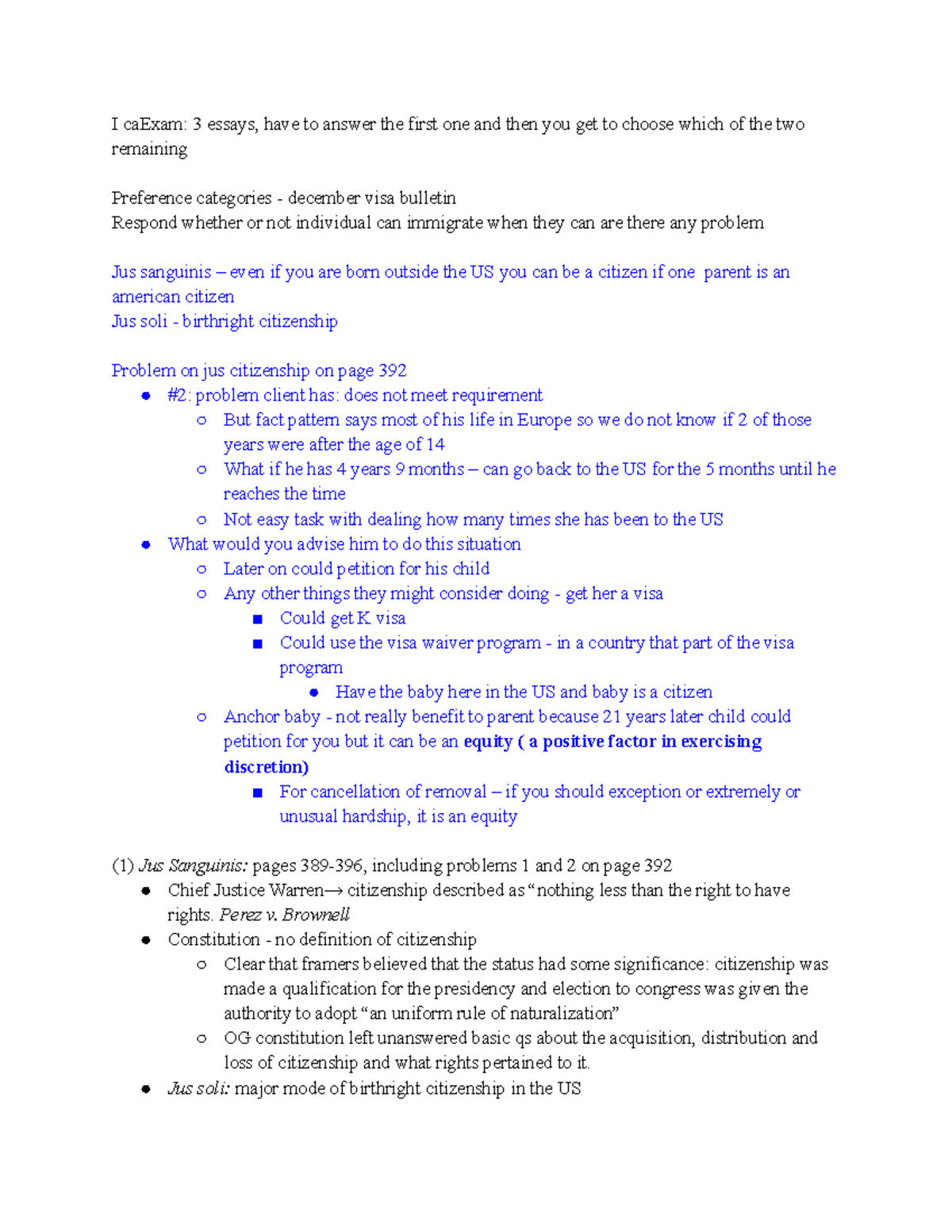 11. 12-6 Citizenship - notes - I caExam: 3 essays, have to answer the ...